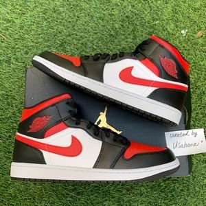 Jordan | Shoes | Nike Air Jordan Mid Black Fire Red Shoes | Poshmark